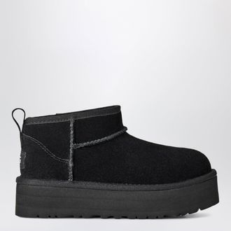 UGG Schwarze Classic Ultra Mini Platform Boots aus Lammfell