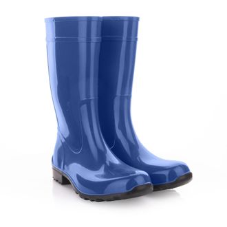 Lemigo Damen Gummistiefel Wasserdicht Hohe Regenstiefel Gartenschuhe 967 Ilse (Blau, 37)