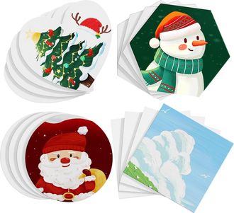 Cabilock 16stücke Teiliges Magnet-leinwand- Leere Kleine Canvas-boards Zum Bemalen Robuste Magnetische Maltafeln Für Kühlschrank Praktische Notiz Erinnerungsfu