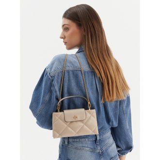 Tory Burch Handtasche Tory Burch Kira Diamond Quilt East-West Top Handle 174999 Beige