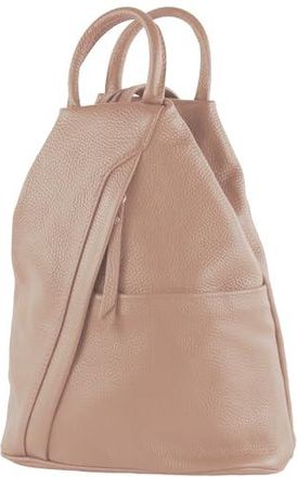 modamoda.de T180 - ital sac à dos pour femme en cuir nappa, Couleur:rose Beige