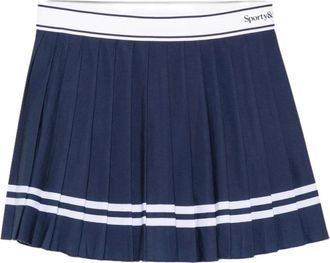 Sporty & Rich Jupe Courte Signature Logo - Femme - Jupes - Bleu - Taille: 36 FR