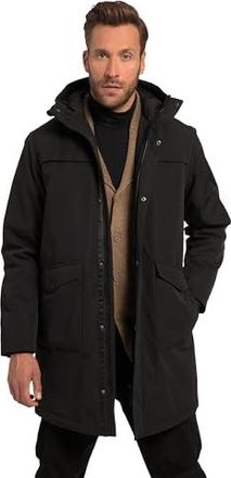 JP1880 Hommes Grandes Tailles L-8XL Parka à Capuche, Nombreuses Poches Noir 6XL 808794100-6XL