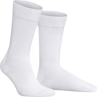 Hudson Herren Socken Relax Cotton druckfreier Bund White 0008 45-46