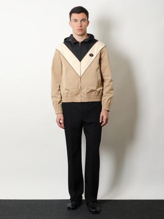 Valentino Mens Jacket With Vlogo Signature Patch Beige Polyester