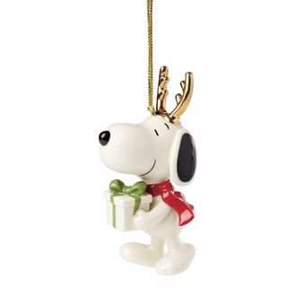 Lenox 895787 Snoopy mit Geschenkornament, Weihnachten
