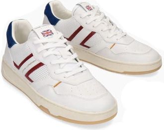 Crime London Timeless, Chaussures Mode Cuir Unisexe, Blanc bleu rouge, 43 EU