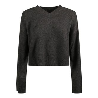 Loulou Studio Femme, Pulls, Gris, Taille: 38 FR Anzor V-Neck Boxy Sweater