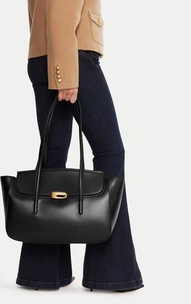 Calvin Klein Handtasche Hardware Flap Tote Bag LV04F3145G Schwarz