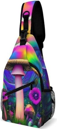 Generic Léger Sacoche Bandouliere Art des champignons magiques trippants Sling Bag Casual,Mode Crossbody Bag pour Voyage Homme Femme