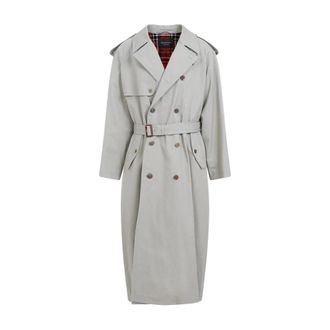 Balenciaga Baumwoll-Trenchcoat - - Coats - Damen - Grau - XS