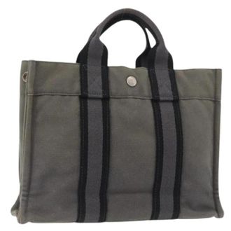 Herm&egrave;s Pre-owned Vintage Canvas Tote Bag - - Pre-owned - Damen - Grau - ONE SIZE