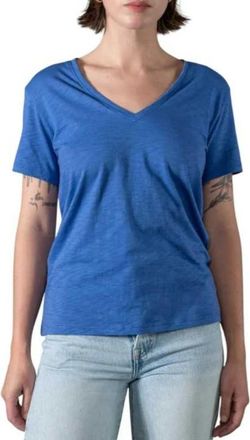 Anonym Apparel Femme, Tops, Bleu, Taille: 42 FR T-shirt col en V Romy Flamm&eacute;