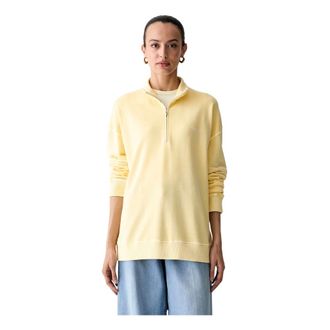 GANT SweaT-shirt Demi-Zip Lav&eacute; - Femme - Sweatshirts et sweats &agrave; capuche - Jaune - Taille: 40 FR