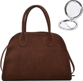 Generic Sac à main en daim pour femme - Style rétro - Décontracté - Pour le bureau, Marron/a