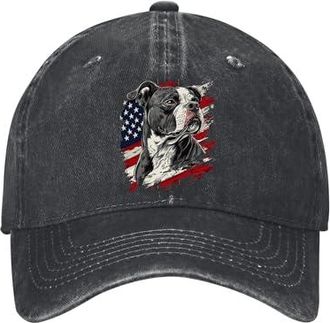 Generic Chapeau De Sport Drapeau Am&eacute;ricain avec Chien Casquette Trucker Confortable Chapeau De Soleil Unisexe Casquette De Baseball pour Entra&icirc;nements Voyages
