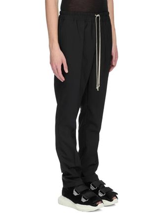 Rick Owens Mens Pantalon Drawstring Slim Long Noir Black Trousers