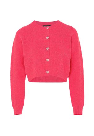 Mymo Cardigan mit Effektgarn Damen Rosa