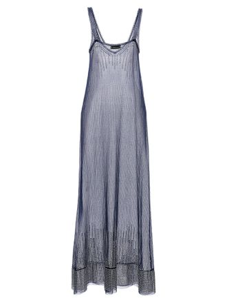 Paco Rabanne Womens Blue Polyamide Long Dress