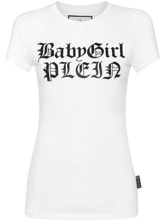 Philipp Plein chemise en coton à ornements en cristal - Blanc