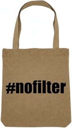 Fabulous Sac Shopping Tote Bag Aspect Lin - Hashtag No Filter Pas de Filtre Humour Meme - Sac de Courses Toile Epaisse 360g Beige Naturel Cabas Port&eacute; Epaule So