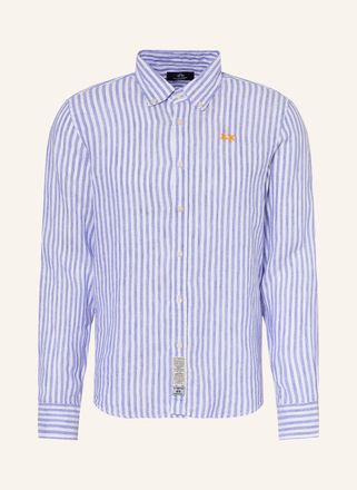 La Martina La Martina Leinenhemd Regular Fit blau