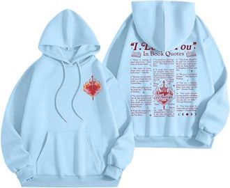 Generic Sweat &agrave; capuche &agrave; manches longues pour la Saint-Valentin 2026 pour femme (2), bleu clair, XXL