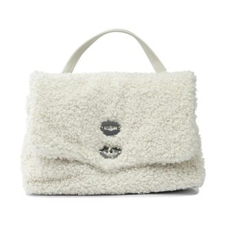 Zanellato Femme, Sacs, Blanc, Taille: ONE Size Sac &agrave; poign&eacute;e sup&eacute;rieure en tissu Teddy