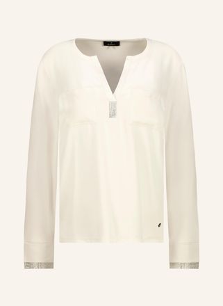 Monari Monari Blusenshirt Im Materialmix Mit Schmucksteinen weiss