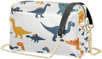 Mnsruu Sacs à bandoulière pour femme, sac à main en cuir aquarelle motif dinosaures, sac à main