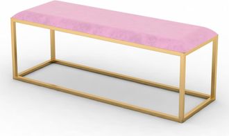 Generic Moderne Eingangsbank Aus Samt - Schuhablagebank Mit Metallrahmen, Ottomane Am Fußende des Bettes(A,31.5x13.7x17.7)