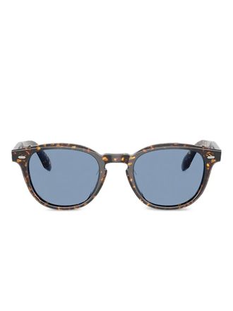 Oliver Peoples lunettes de soleil N.09 Sun &agrave; effet &eacute;caille de tortue - Marron