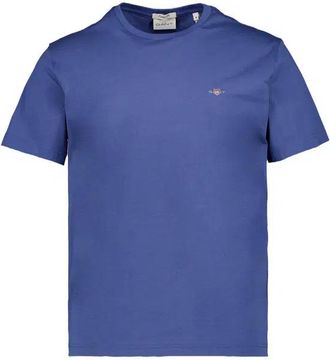 GANT Herren T-Shirt blau Baumwolle