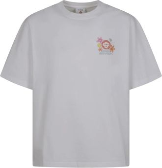 Casablanca Homme, Tops, Blanc, Taille: S Collage dIcones Graphiques Oversized T-Shirt