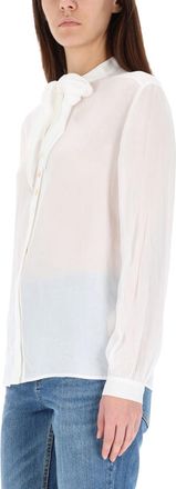 Tory Burch Bow-Detail Viscose Shirt - White