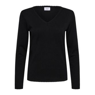 Saint Tropez MilaSZ LS V-Neck Pullover - Femme - Pulls - Noir - Taille: 42 FR