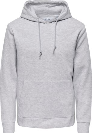 Only & Sons Kapuzensweatshirt ONLY & SONS ONSCHASE REG HOOD SWEAT OTL, Herren, Gr. XXL, grau (light grau melange), angeraute Sweatware, Obermaterial: 52% Baumwoll