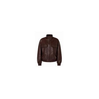 Twinset Faux Leather Bomber Jacket with Utility Pockets - - Jackets - Damen - Rot - XS