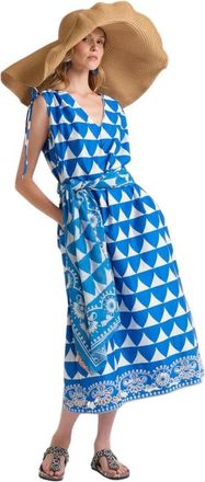 Maliparmi Maliparmi, Femme, Robes, Bleu, Taille: 38 FR Optical Broderie Dress
