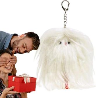 Generico Porte-cl&eacute;s en peluche pour chien en peluche, porte-cl&eacute;s en peluche avec motif fant&ocirc;me, blanc, Consulte la descripci&oacute;n