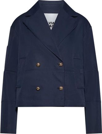 Silvian Heach Femme, Vestes, Bleu, Taille: 38 FR Veste crois&eacute;e