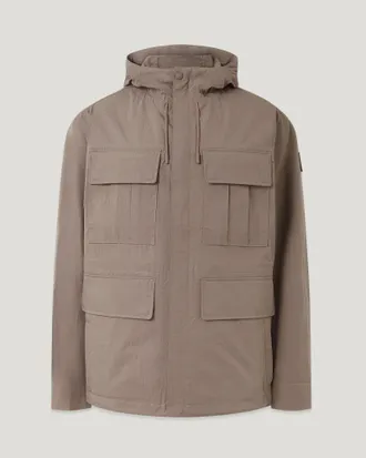 Belstaff Veste Cargo Pour Homme Compact Technical Cotton Brun Asphalte 2xl