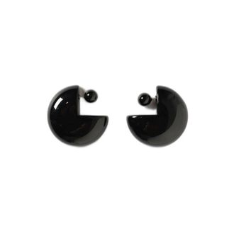 Emporio Armani Ohrringe mit Marmorharz-Anh&auml;nger - - Accessories - Damen - Schwarzk - ONE SIZE
