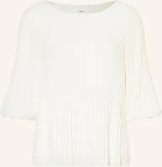 s.Oliver Black Label S.Oliver Black Label Blusenshirt Mit Plissees weiss