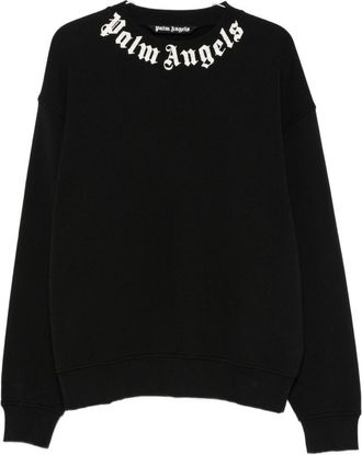 Palm Angels Sweat-shirt en coton avec logo au col Palm Angels