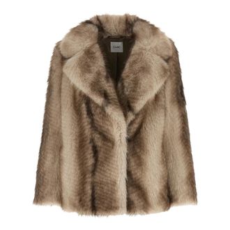 Nude Faux Fur Jacke - - Jackets - Damen - Beige - S