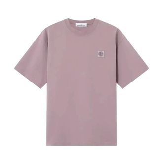 Stone Island Homme, Tops, Violet, Taille: 3XL T-shirt en jersey de coton peign&eacute;