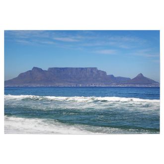 artboxONE Poster 150x100 cm Reise Der Tafelberg in Kapstadt - Bild tafelberg Beach blouwbergstrand