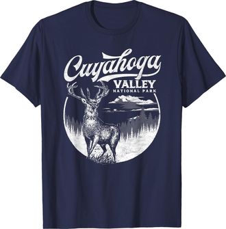 Giant Step Design Co. Vintage Cuyahoga Valley National Park Retro Stag T-Shirt