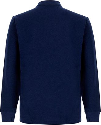 Polo Ralph Lauren Long-Sleeve Cotton Blend Polo Shirt - Navy